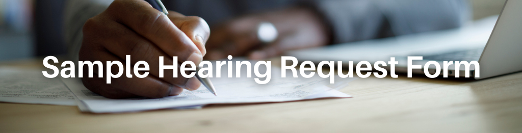 Sample Hearing Request Form